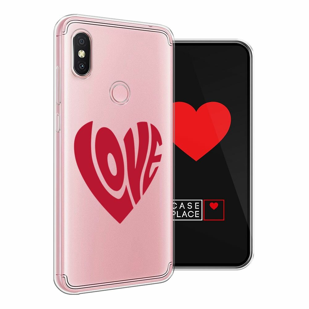Чехол на Xiaomi Redmi S2 (Redmi Y2) / Сяоми Редми С2 (Редми Y2) с принтом "Love heart 2 - 14 февраля", прозрачный — фото 1