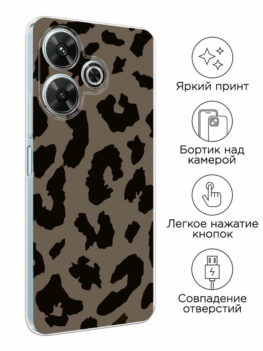 Чехол на Xiaomi Redmi Note 13R/Redmi 13/Poco M6 4G/M6 Plus / Редми Ноут 13R с принтом "Леопардовые пятна паттерн 1" — фото 1