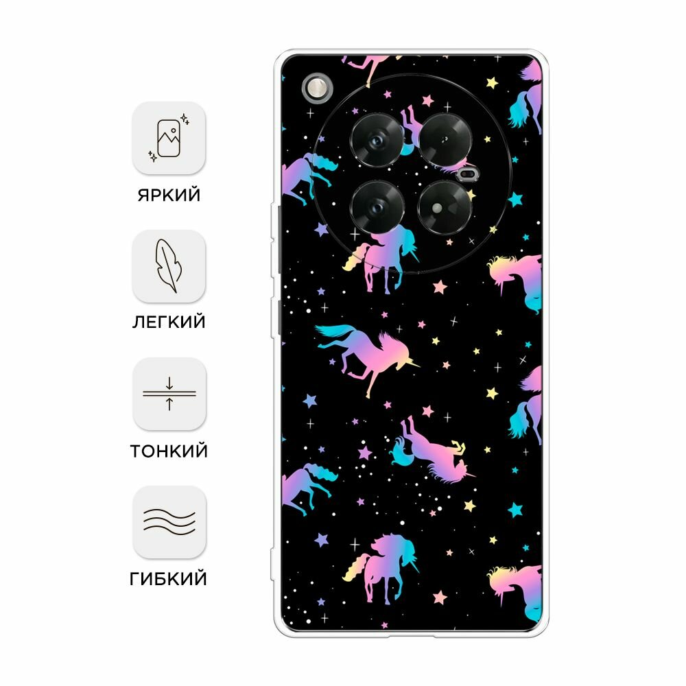 Чехол на Infinix Zero 40 5G / Инфиникс Зеро 40 5G с принтом "Единороги градиент" — фото 1