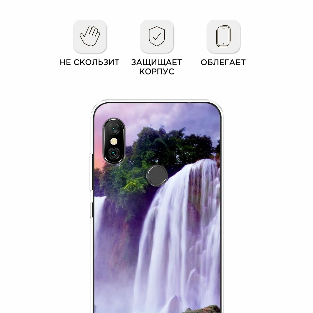 Чехол на Xiaomi Redmi Note 6 Pro / Сяоми Редми Нот 6 Про с принтом водопад 10 — фото 1