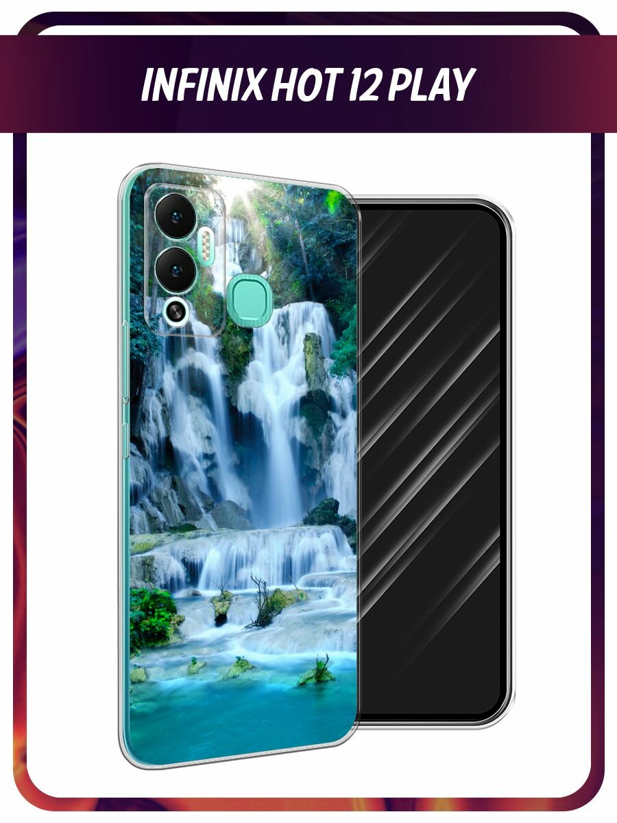 Чехол на Infinix Hot 12 Play / Инфиникс Хот 12 Плей с принтом "Водопад 8"