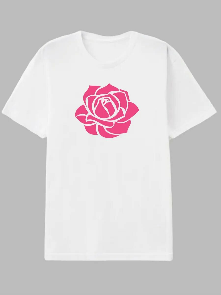 Футболка красивая роза розовая