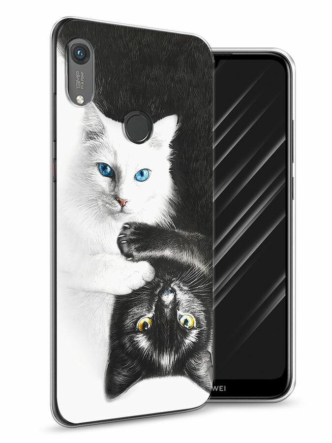 Чехол на Honor 8A/8A Pro/Huawei Y6s/Y6 2019 / Хонор 8А с принтом "Коты Инь-Янь"