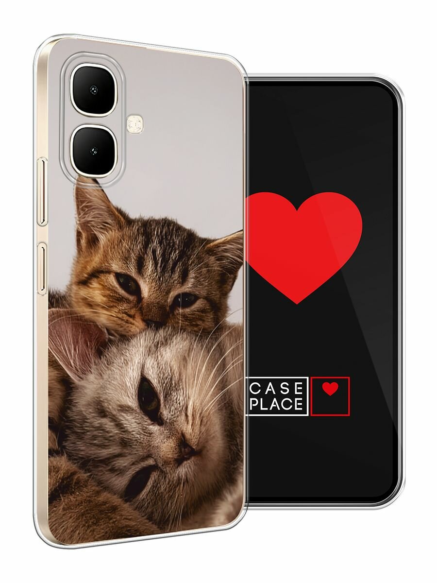 Чехол на Infinix Smart 10 / Инфиникс Смарт 10 с принтом "Нежные котята - 14 февраля" — фото 1