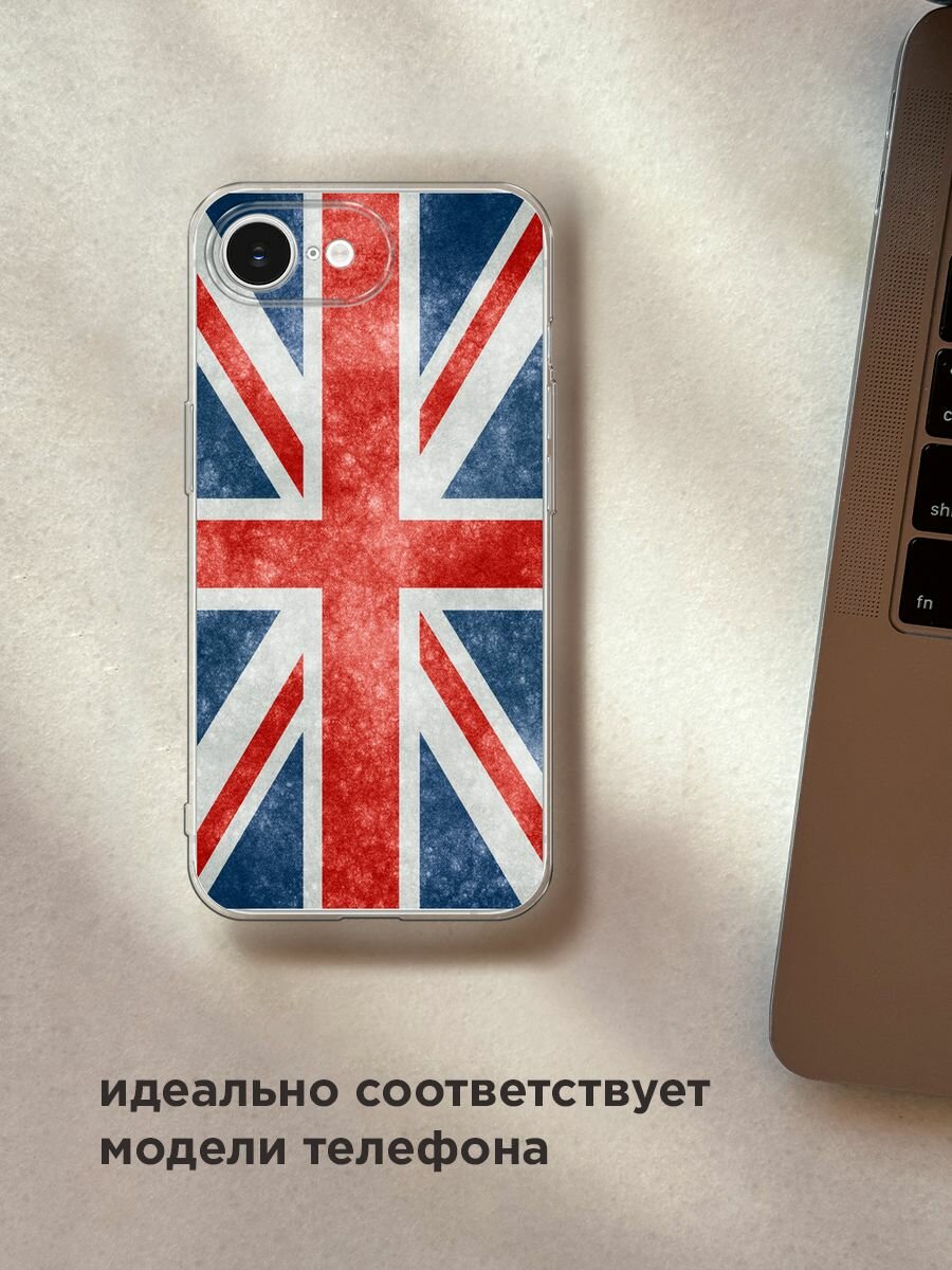 Чехол на Apple iPhone 16e/17e / Айфон 16е/17e с принтом "Флаг Великобритании 1" — фото 1