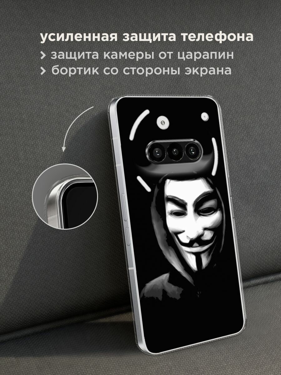 Чехол на Nothing Phone 3a / Нотинг Фон 3а с принтом "Анонимус" — фото 1