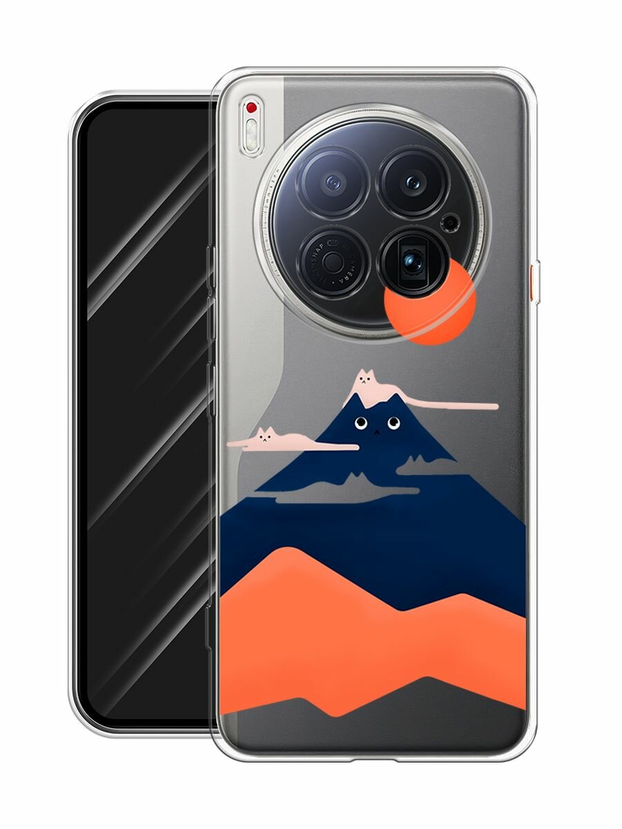 Чехол на Tecno Camon 40 Premier / Текно Камон 40 Премьер с принтом "Кот-гора", прозрачный — фото 1