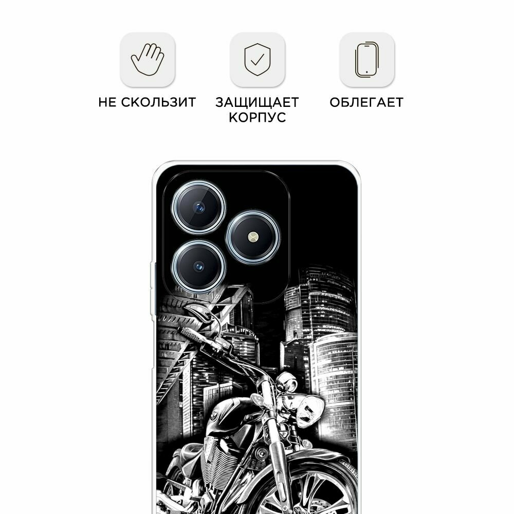 Силиконовый чехол на Realme C63 / Реалми С63 с принтом "Крутой байк" — фото 1
