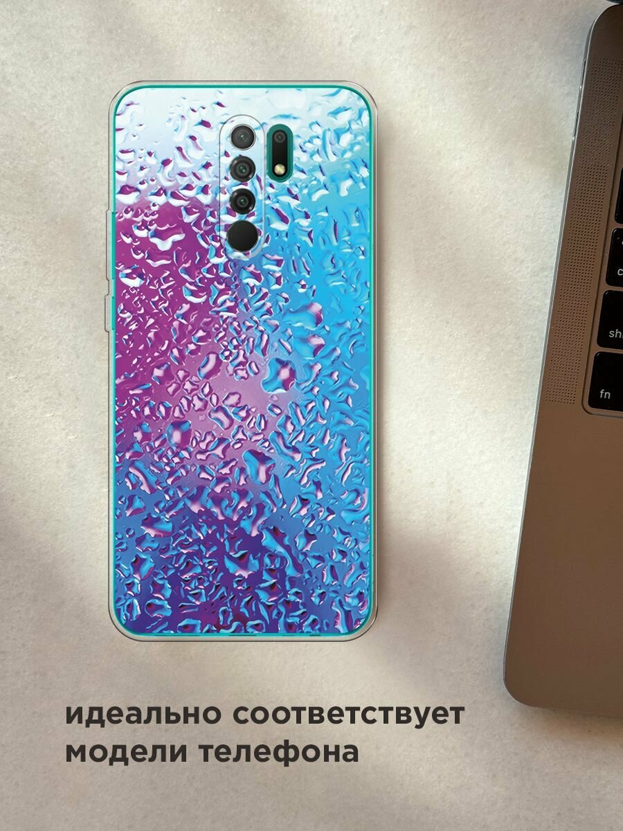 Чехол на Xiaomi Redmi 9 / Сяоми Редми 9 с принтом "Капли на стекле" — фото 1
