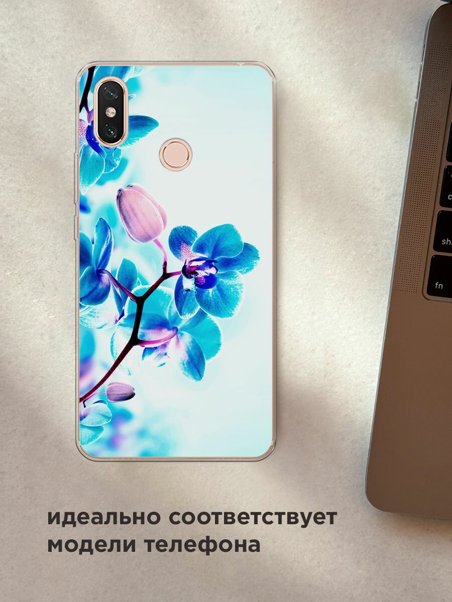 Чехол на Xiaomi Mi Max 3 / Сяоми Ми Макс 3 с принтом "Голубая орхидея" — фото 1