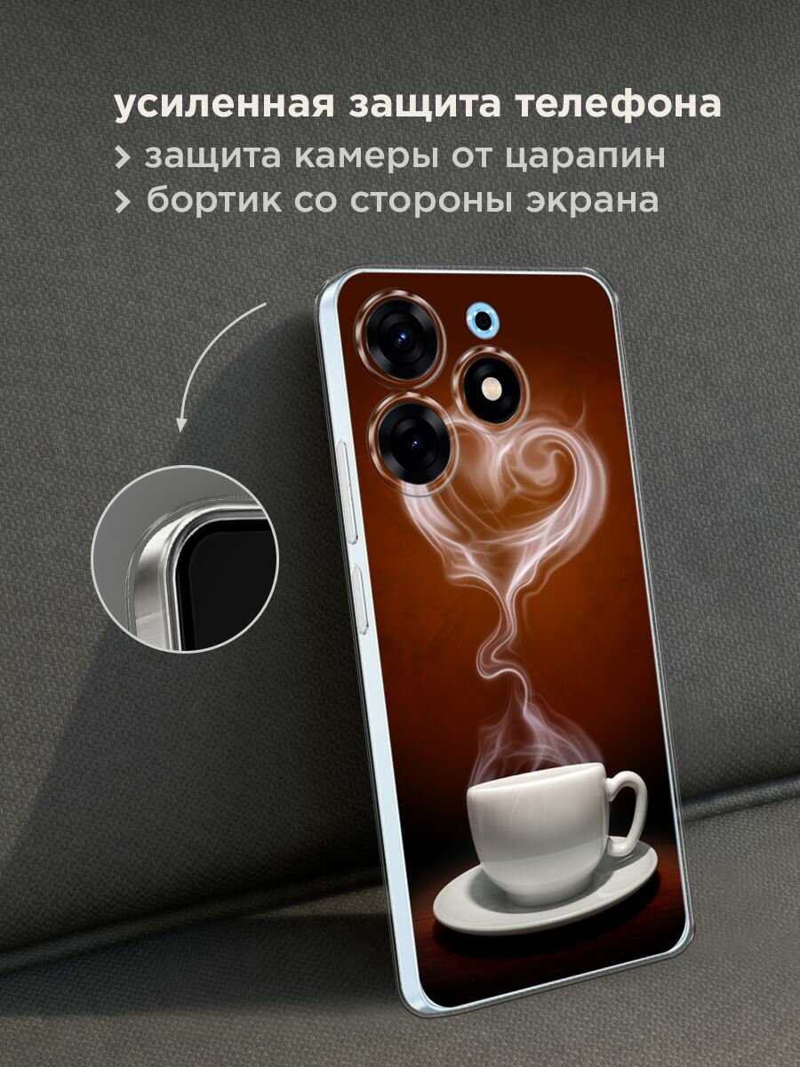 Чехол на Tecno Spark 10 Pro / Текно Спарк 10 Про с принтом "Кофейная любовь" — фото 1