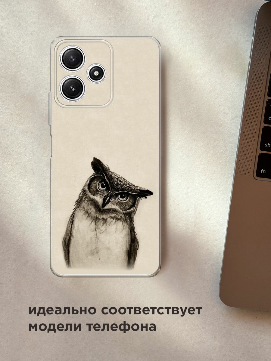 Силиконовый чехол на Xiaomi Redmi 12 / Сяоми Редми 12 с принтом "Сова" — фото 1