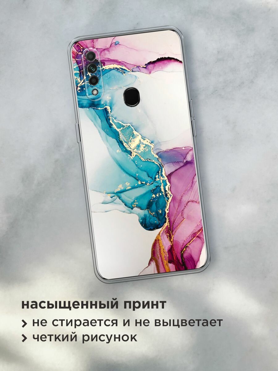 Чехол на Oppo A31 / Оппо А31 с принтом "Розовые разводы рисунок" — фото 1