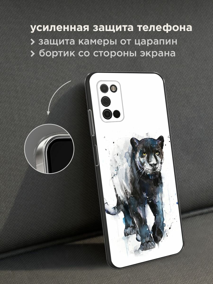 Чехол на Samsung Galaxy A03S / Самсунг Галакси A03S с принтом "Пантера арт 3" — фото 1