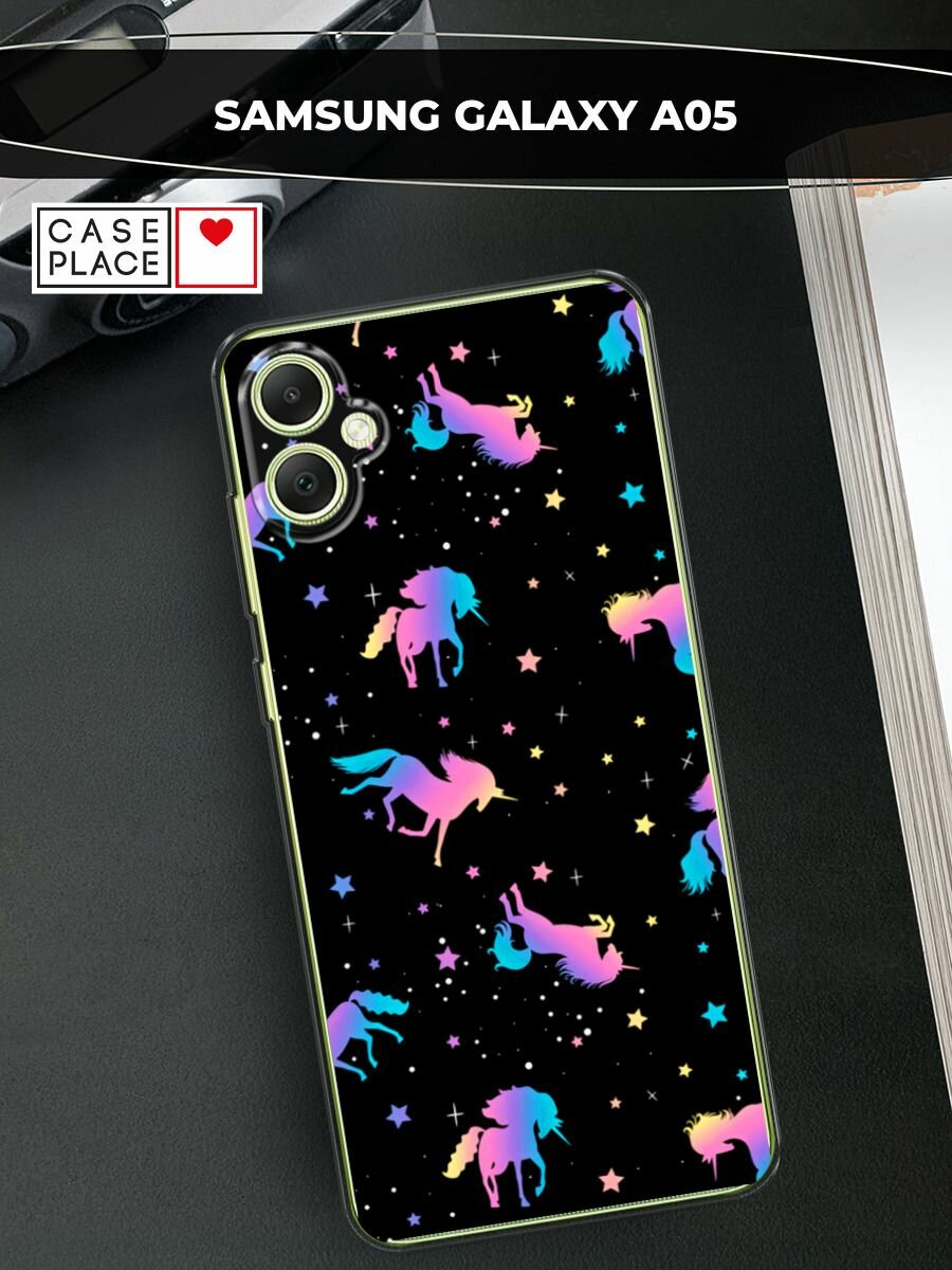 Чехол на Samsung Galaxy A05 / Самсунг Галакси A05 с принтом "Единороги градиент"