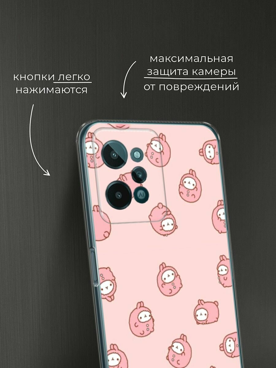 Чехол на Realme C31 / Реалми C31 с принтом "Зайчики в капюшонах" — фото 1