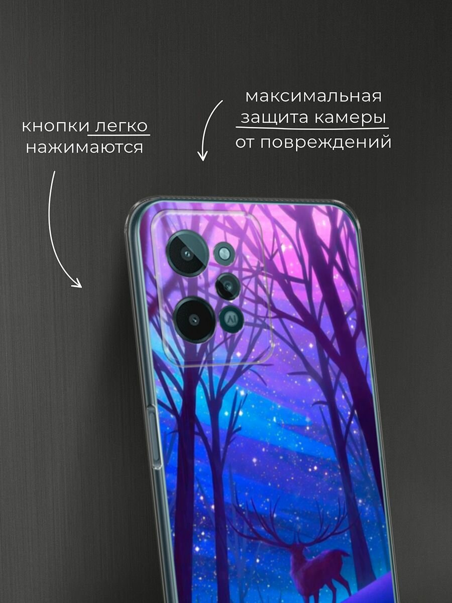 Силиконовый чехол на Realme C31 / Реалми C31 с принтом "Северный олень" — фото 1