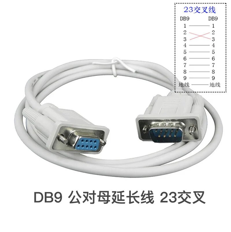 RS232 COM DB9 Удлинитель кабеля 1.5/3/5 метров 1.8M, Male to Female Cross