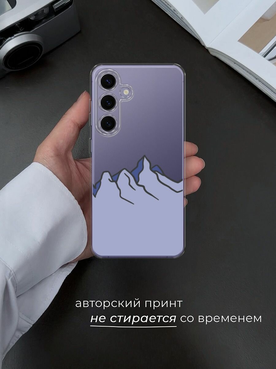 Чехол на Samsung Galaxy S24 Plus / Самсунг S24 Plus с принтом "Гора", прозрачный — фото 1