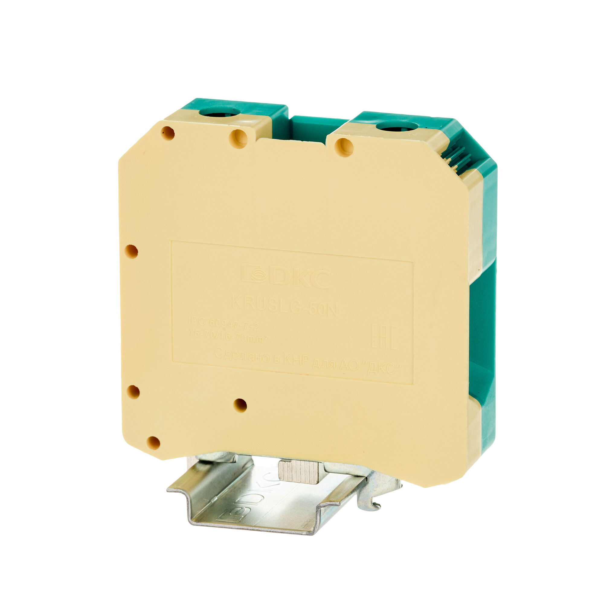 Клемма заземления, винтовой зажим, 2 точки подключения, 50 кв. мм DKC KRUSLG-50N