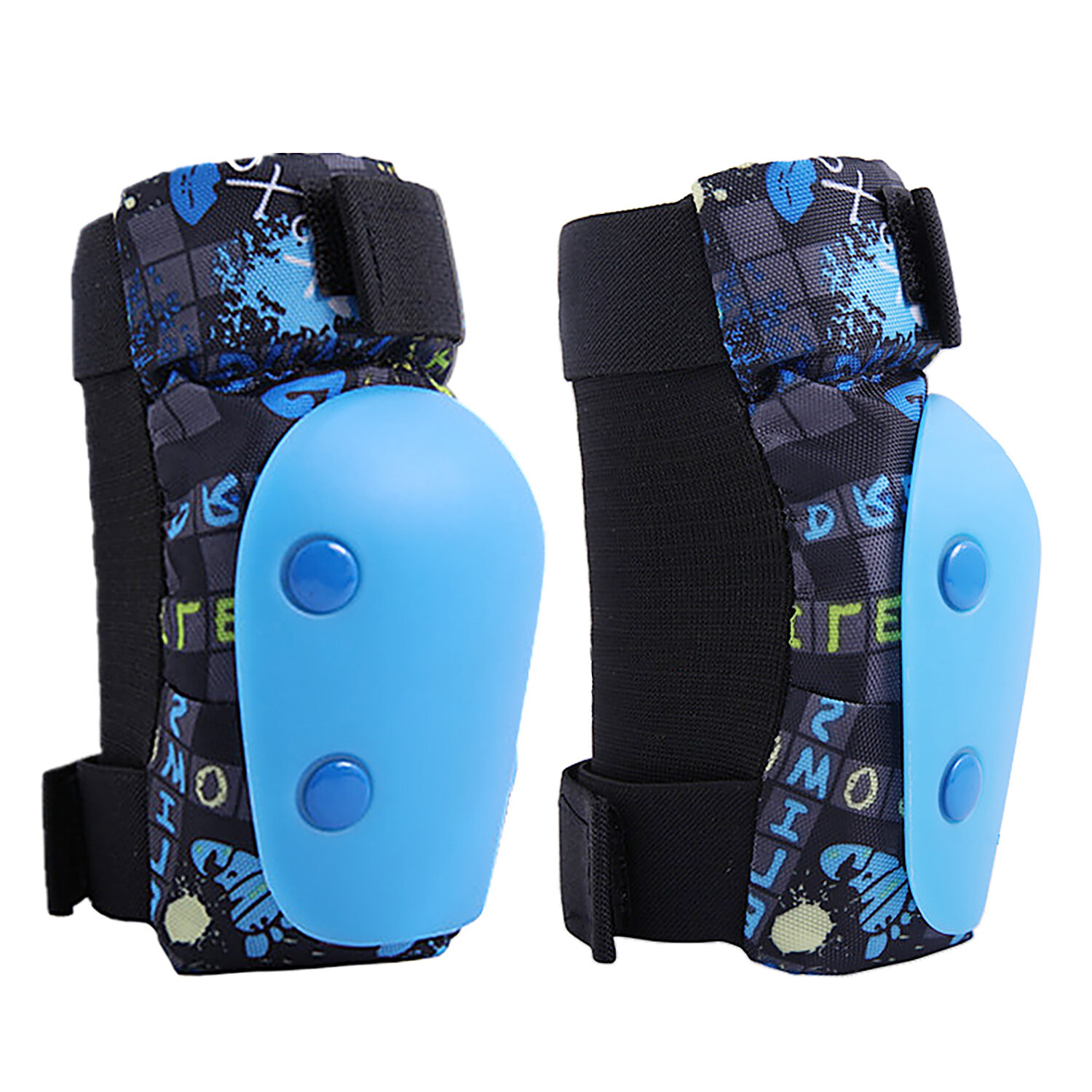 Набор защитной экипировки для детей 6 в 1: коленки, локти, запястья, для велосипеда, скейтборда, роликов, материал ABS+EPS, цвет синий/розовый, размер S (3-7 лет)/M (8-12 лет)