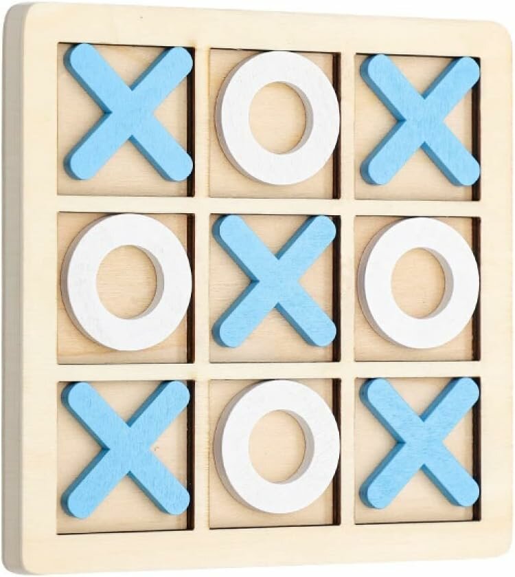 Игровая доска деревянная XO, настольная игра для семьи и детей, пазл, образовательная игрушка, двухигровая интерактивная игра, шахматы из деревянных кубиков мини, декор для кофейного столика, подарок для детей, материал дерево, упаковка блистер, размер
