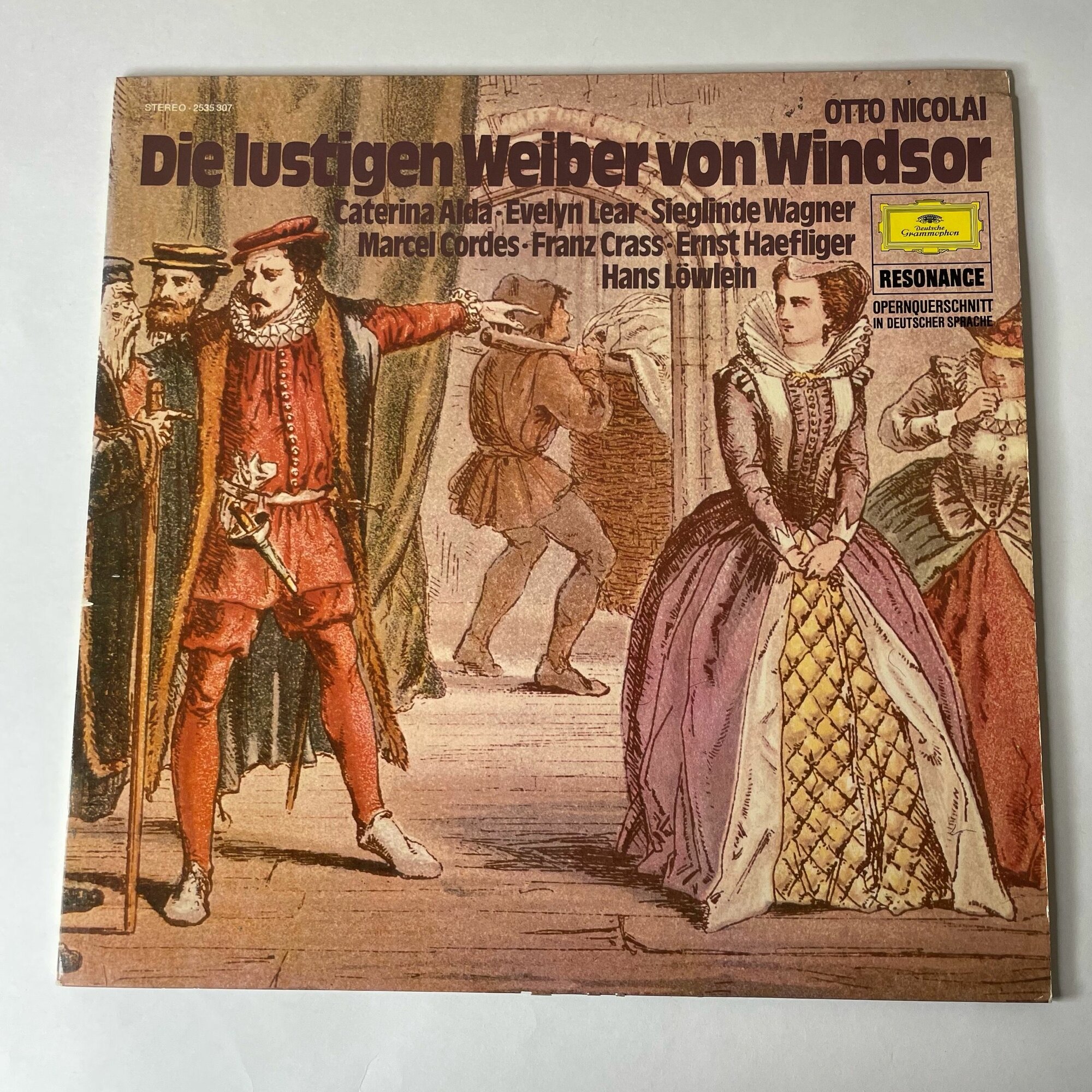 Винтажная виниловая пластинка LP Опера Виндзорские Проказницы Otto Nicolai, Caterina Alda, Die Lustigen Weiber Von Windsor (Германия 1978)