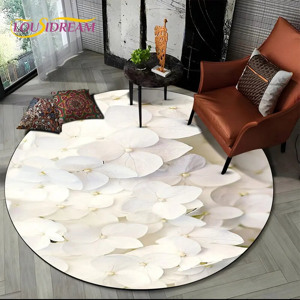 LOUSIDREAM Круглый бархатный ковёр, Diameter 80cm(31), Белый