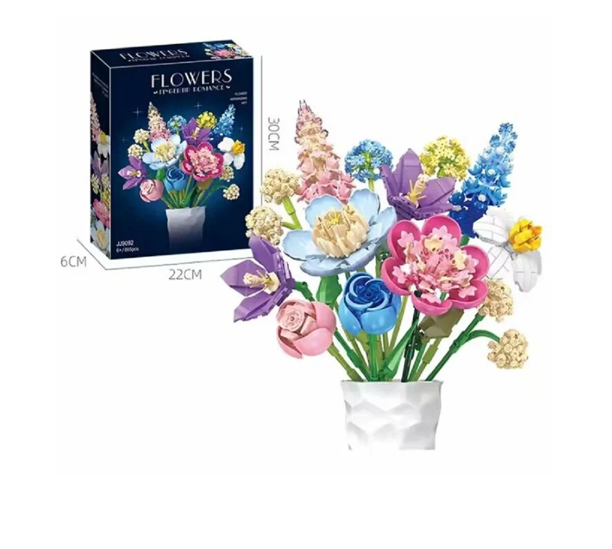 Конструктор JJ9092 JIE STAR "Роскошный букет", 865 деталей, для детей 6-14 лет