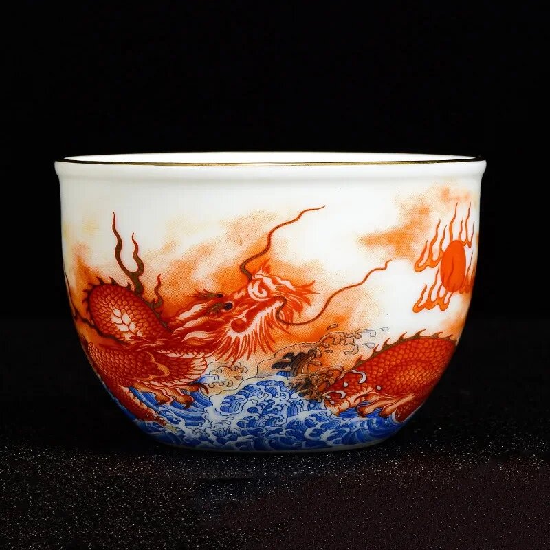 Керамическая чашка JINGDE TEA SET с рисунком дракона, E 8.4x5.6cm 170ml