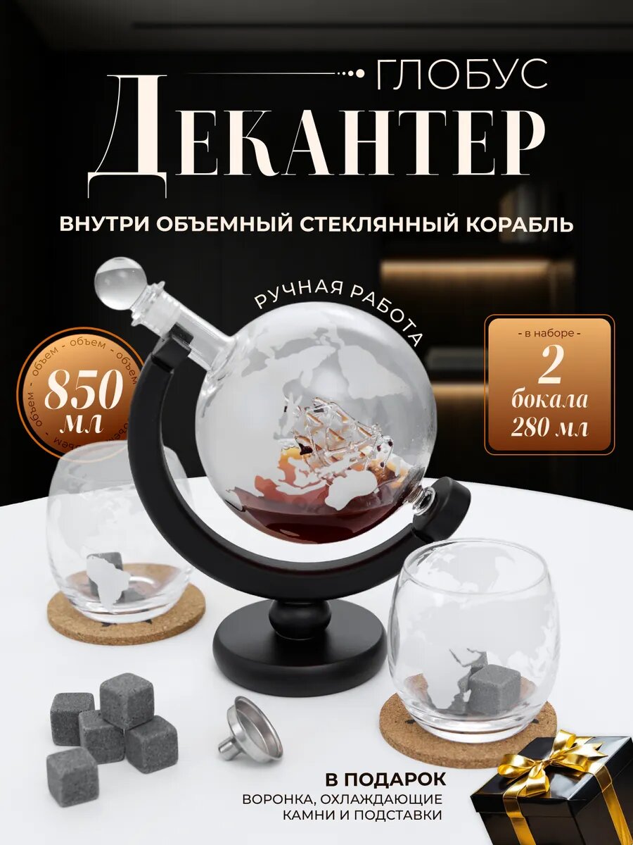 Декантер глобус Цвет черный