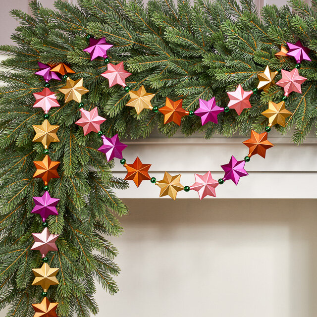 Бусы на елку Звездный Калейдоскоп 270 см, пластик, Winter Deco, 1097074