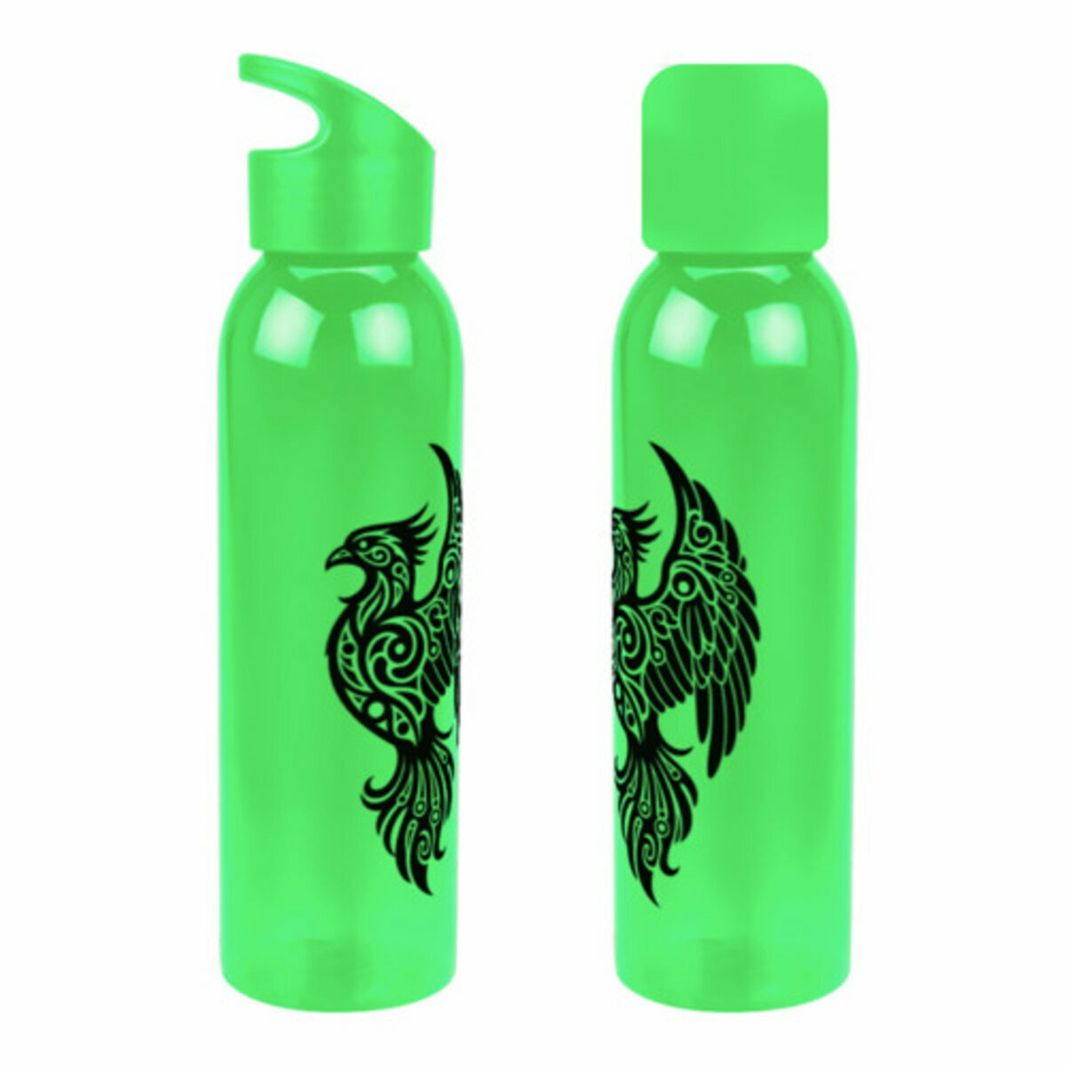 Бутылка для воды «Декоративная татуировка с птицей Феникс» (зеленое яблоко)