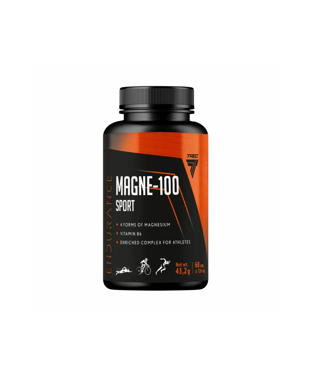 Trec Nutrition MAGNE-100 SPORT 60 caps, для спортсменов и людей ведущих активный образ жизни.