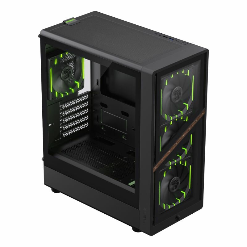 Корпус для ПК GAMEMAX AERIS 330 GB (Черный, Midi-Tower, ATX, Micro-ATX, Mini-ITX, CPU 155мм, VGA 330мм 1*USB 2.0, 1*USB 3.0, 1*Type C)