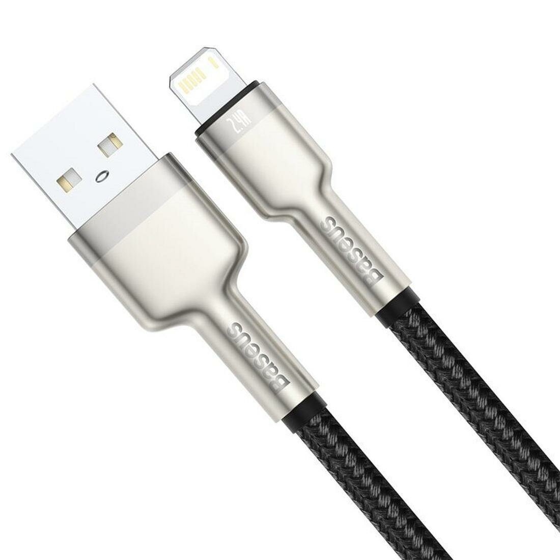 Кабель для зарядки и передачи данных Baseus Cafule Metal Data USB - Lightning cable 2.4 A 0.25 m black (CALJK-01)