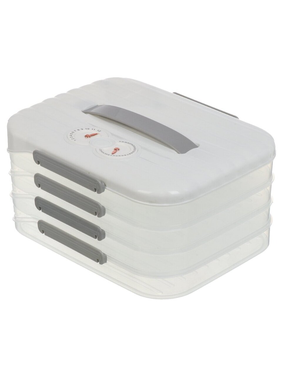 Контейнер пластик, белый, прямоугольный, 4-х ярусный, Y4-8592