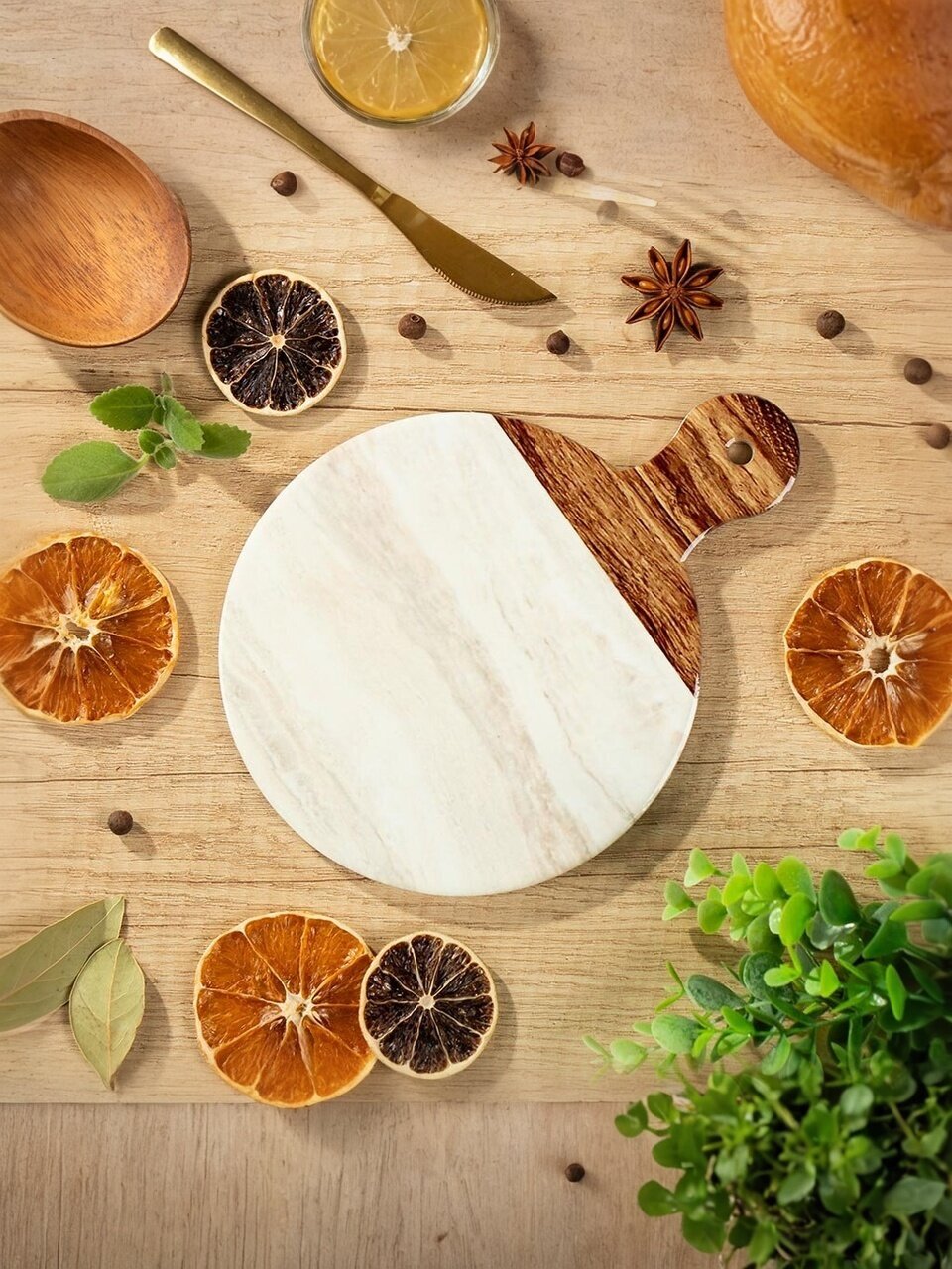 Подставка под горячее, керамика, 15х20 см, бежевый мрамор, Доска, Y4-6663