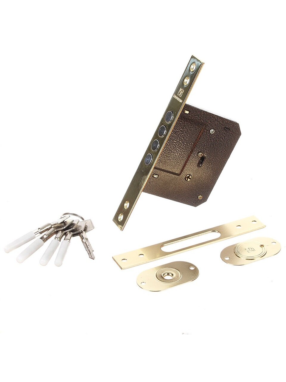 Замок врезной Аллюр, 189-4, 1090, без ручки, цилиндровый, золотой