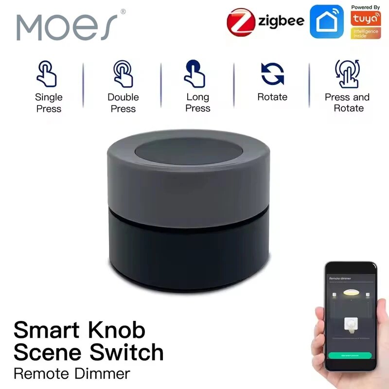 MOES Tuya ZigBee3.0 Умный поворотный выключатель