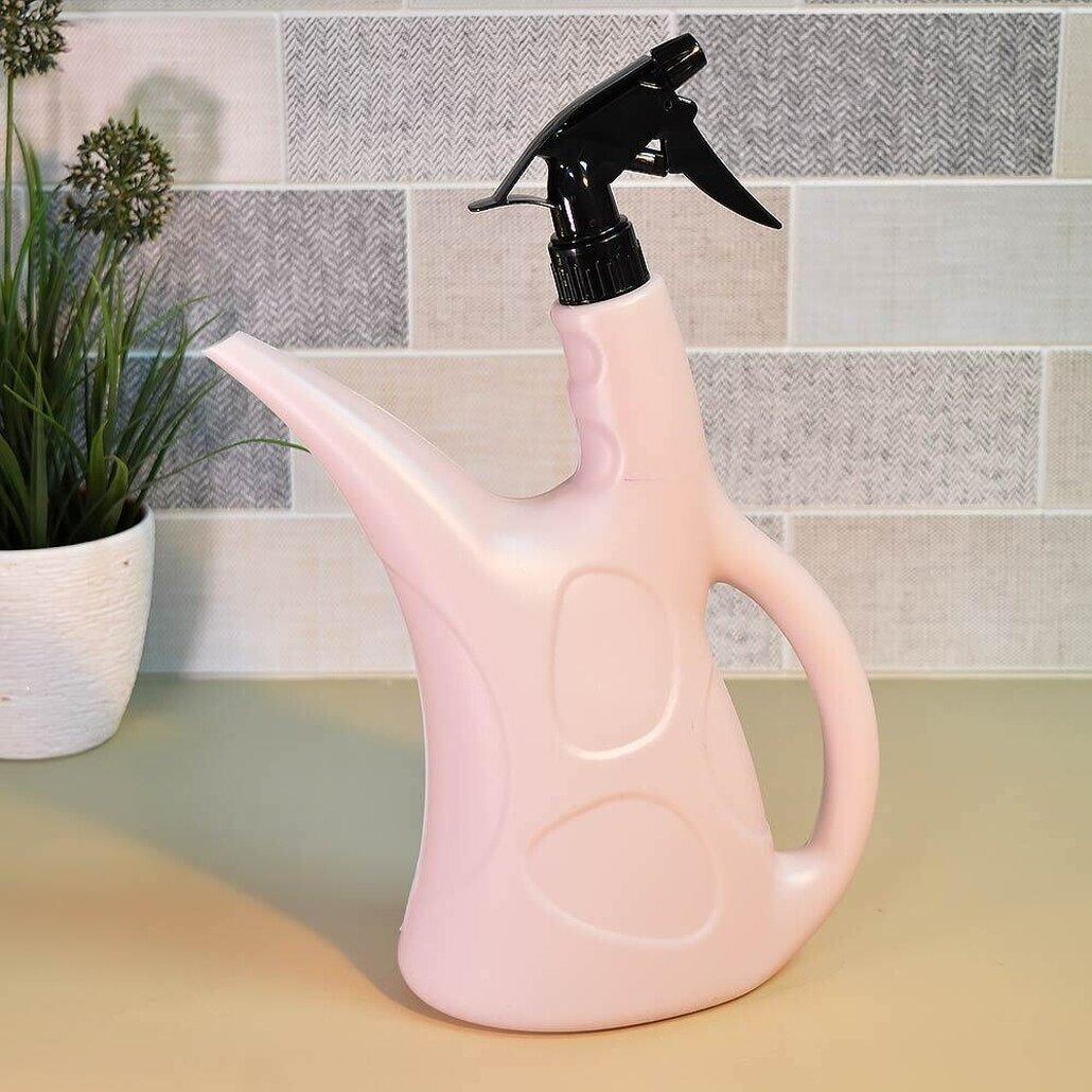 Лейка 1,5л с опрыскивателем, пластик, эргономичная, светло-розовая