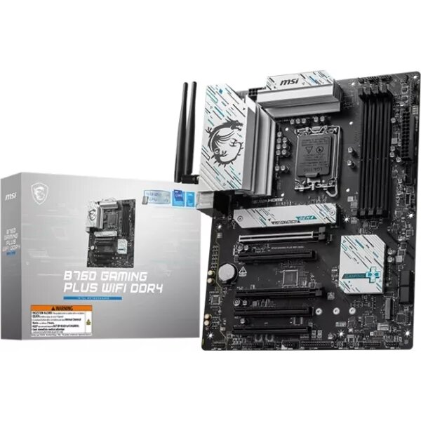 Материнская плата MSI B760 GAMING PLUS WIFI DDR4 Soc-1700 Intel B760 4xDDR4 ATX AC`97 8ch(7.1) 2.5Gg+HDMI+DP