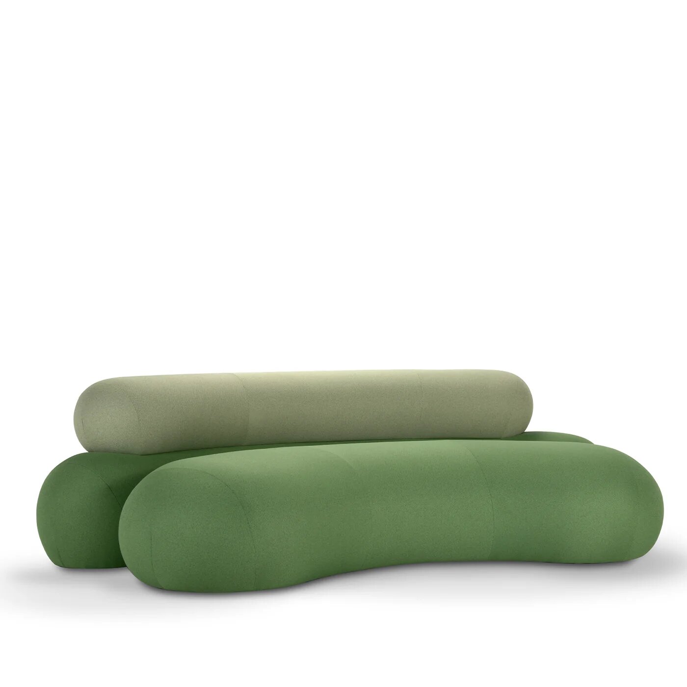 Зеленый диван "FIBI",271х136х64см, изогнутой формы, полукруглый