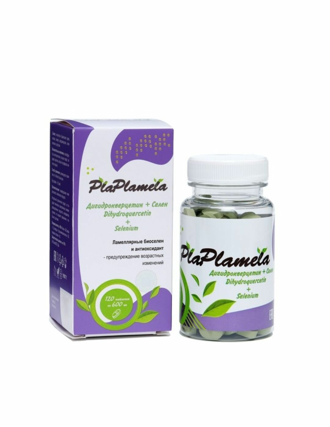 PlaPlamela Дигидрокверцетин и селен, 120 таблеток. Антиоксидант, для профилактики онкологии, укрепления капилляров и сосудов. Пищевая добавка