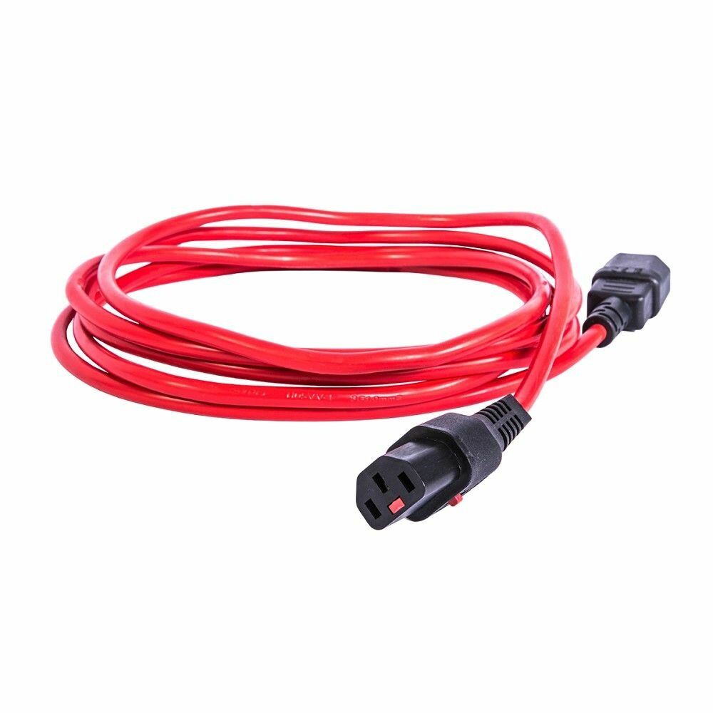 ЦМО Аксессуар REM Шнур питания с фиксатором IEC 60320 C13 IEC 60320 C14, 10 А 250 В 3 1,0 , длина 3 м, красный R - 10 - Cord - C13 - C14 - 3 - Red