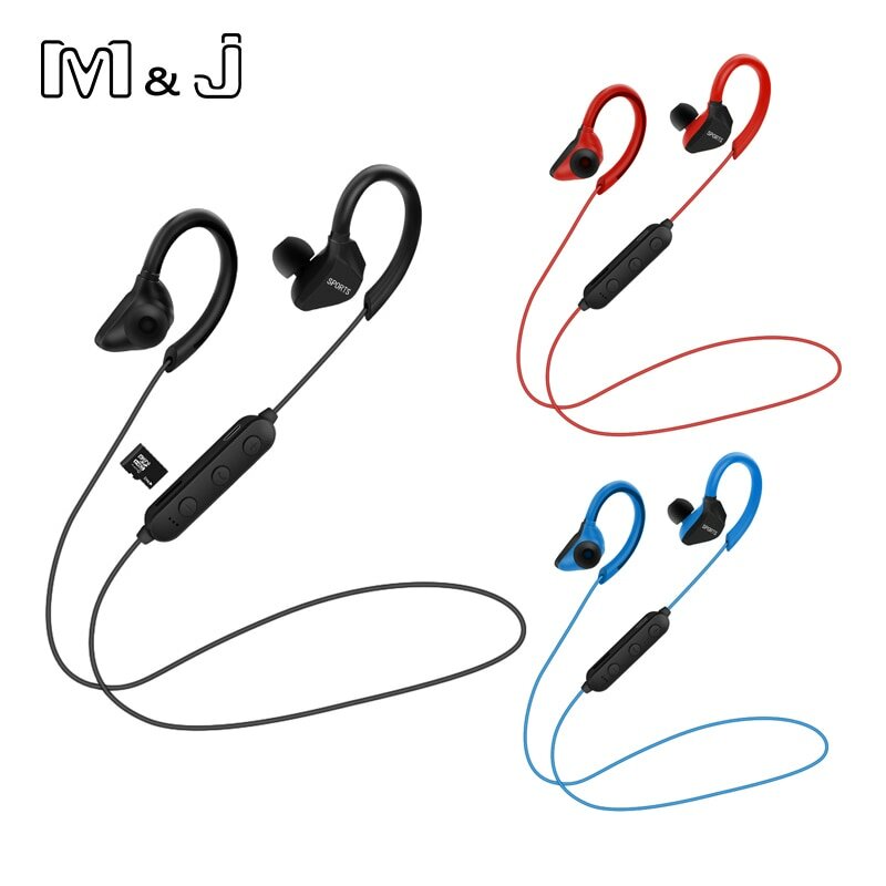 MJ Bluetooth 5.1 Наушники Беспроводные Наушники Стерео SD TF Карта Гарнитура Спортивные Наушники-вкладыши HiFI Bass Hand