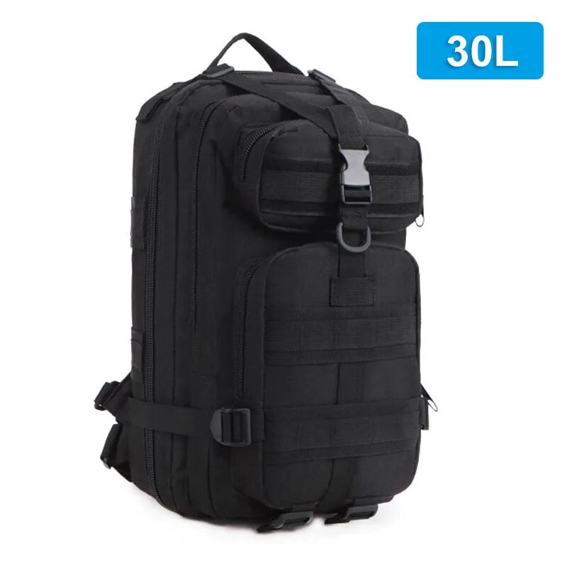 Рюкзак мужской тактический, 30 л, 50 л, водонепроницаемый Black (30L)