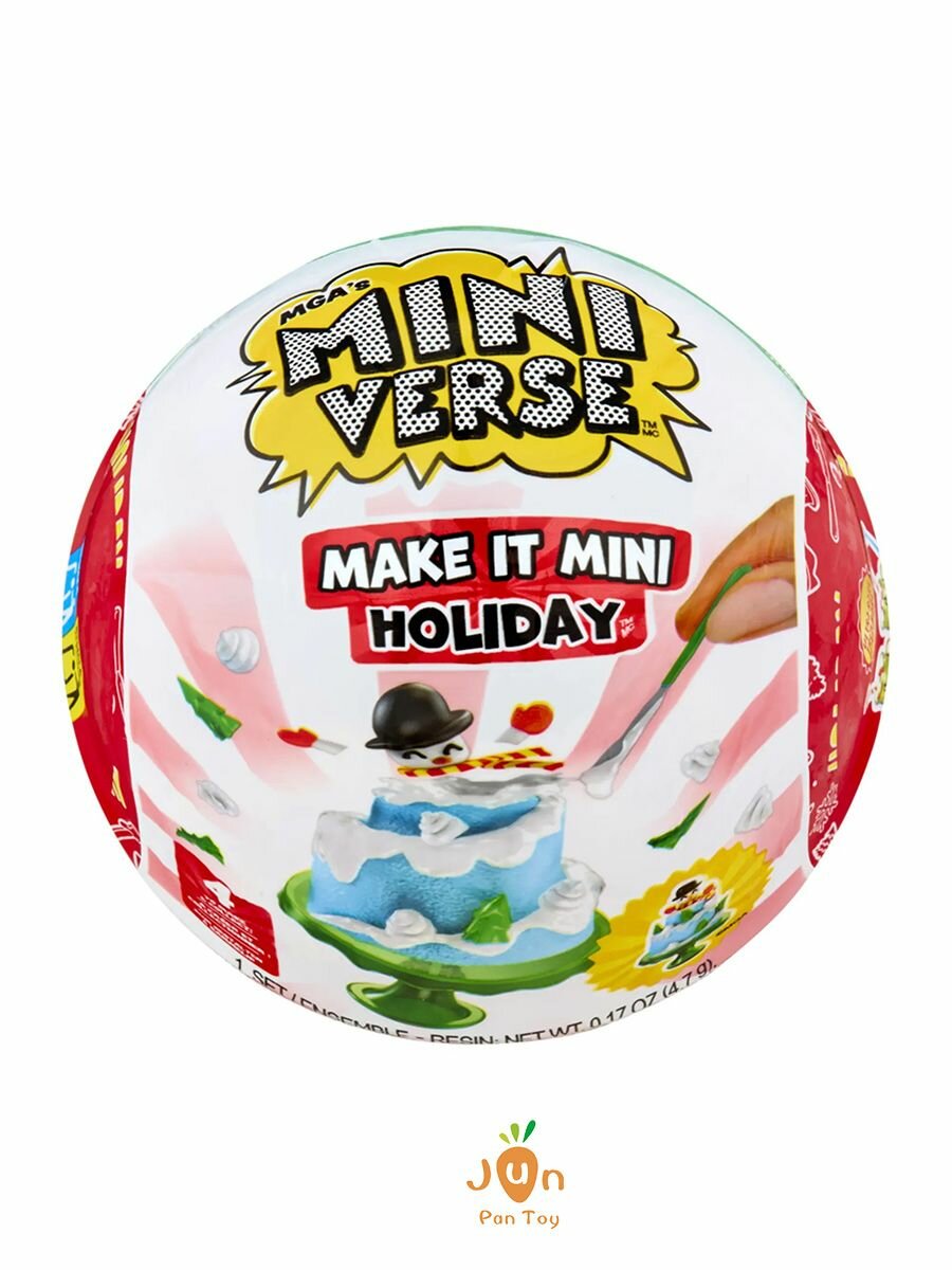 MGA's Miniverse Make It Mini Holiday 2025 / Детские игрушка сюрприз, модели с таинственными праздничными блюдами и предметами, подходящие для детей от 8 лет и старше