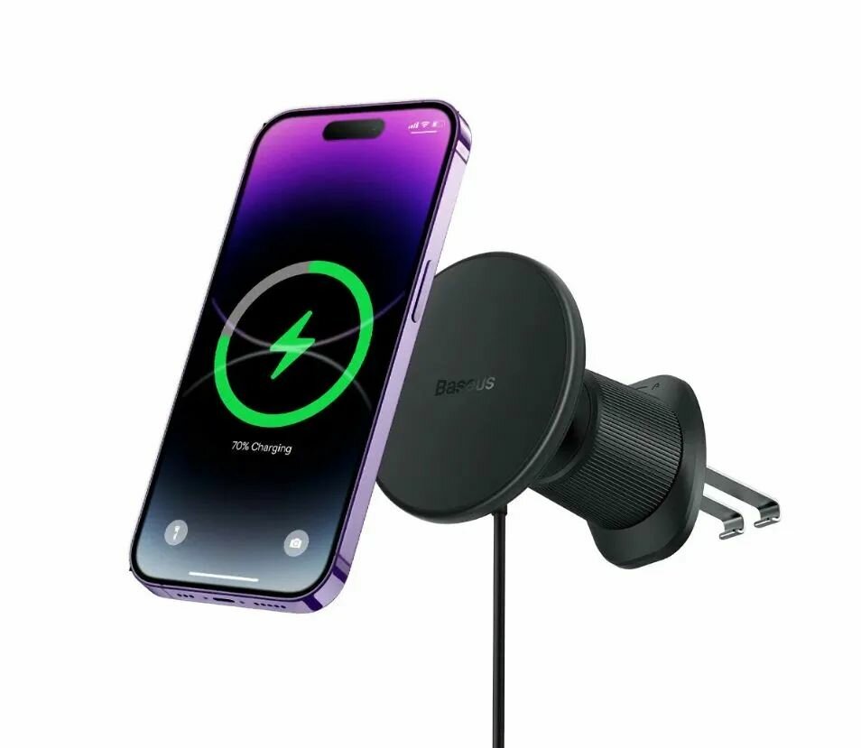 Магнитный держатель с беспроводной зарядкой Baseus CW01 Magnetic Wireless Charging Car Mount Air Vent Version 15W