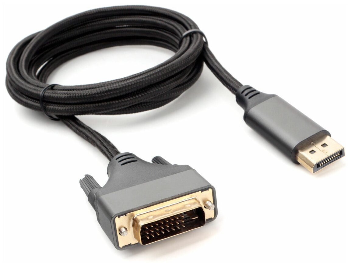 Кабель DisplayPort->DVI Cablexpert Cc-dpm-dvim-4k-6, 4K, 1.8м, 20M/25M, нейлоновая оплетка, метал. р